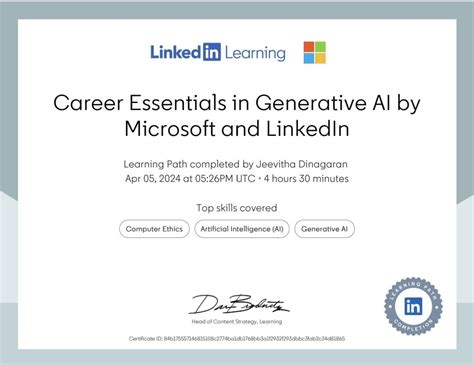 jeevitha dinagaran on linkedin excited to announce that i ve successfully completed a ai course