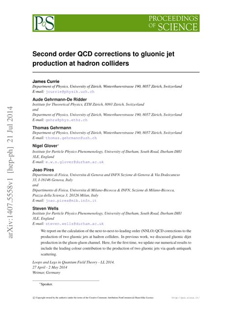 Pdf Second Order Qcd Corrections To Gluonic Jet Production At Hadron Colliders