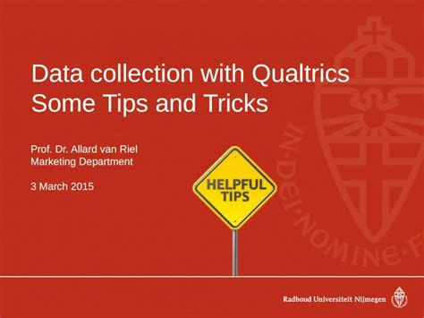 Pptx Qualtrics Data Collection With Qualtrics Some Tips And Tricks Prof Dr Allard Van Riel
