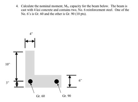 Solved 4 Calculate The Nominal Moment Mn Capacity For The