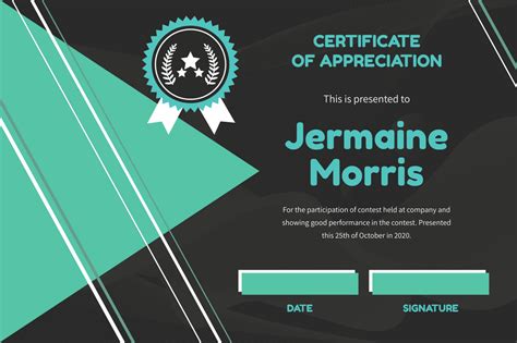 Certificate Of Appreciation Template