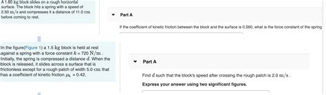 Solved A Kg Block Slides On A Rough Horizontal Surface Chegg