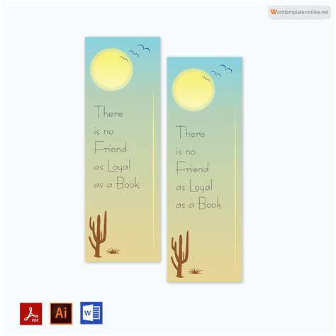 Free Editable Printable Bookmark Templates