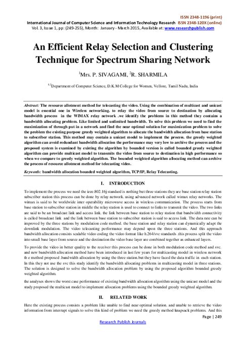 Pdf An Efficient Relay Selection And Clustering Technique For