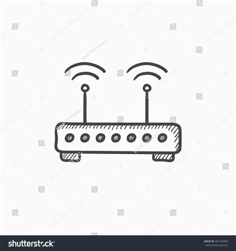 Wireless Router Vector Sketch Icon Isolated Stock Vector Royalty Free Shutterstock