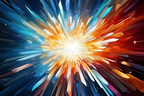 Geometric Power Explosion Design Abstract Rays Vibrant Vector Illustration Backdrop Stock