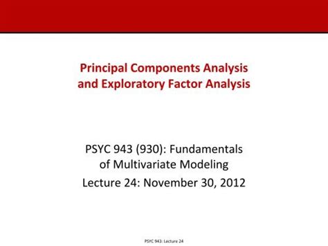 Exploratory Factor Analysis And Principal Components Analysis