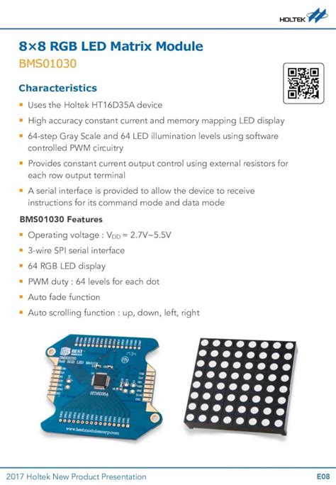 PDF RGB LED Matrix Module Holtek RGB LED Matrix Module BMS Characteristics