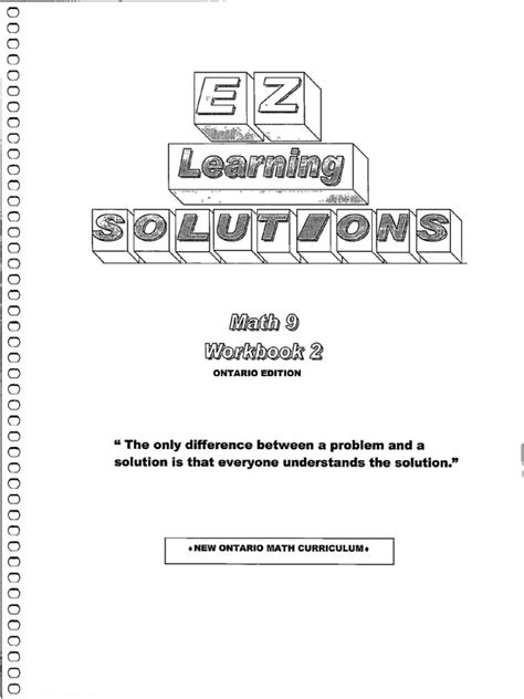 Grade 9 Math Workbook 2 Pdf