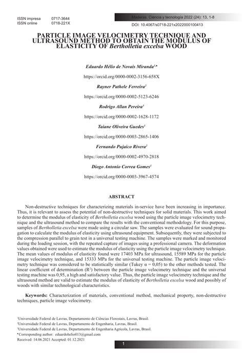 Pdf Particle Image Velocimetry Technique And Ultrasound Method To Obtain The Modulus Of
