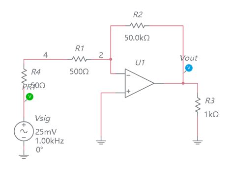 Inverting Op Amp Configuration Multisim Live