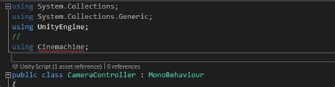 Visual Studio Not Detecting Cinemachine Runity3d