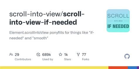 Github Scroll Into Viewscroll Into View If Needed Element