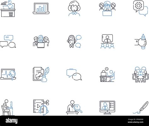 Production Process Line Icons Collection Manufacturing Assembly Fabrication Machining