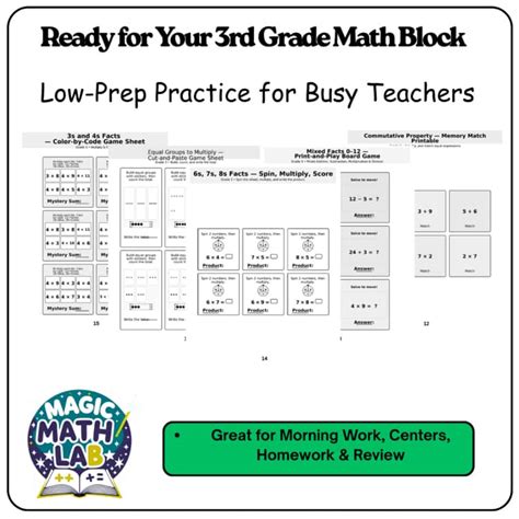 3rd Grade Multiplication Games Printable Worksheets By Magic Math Lab