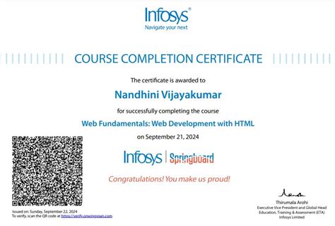 nandhini devi v on linkedin webdevelopment html infosys