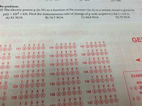 Solved He Problem The Electric Power P In W As A Chegg