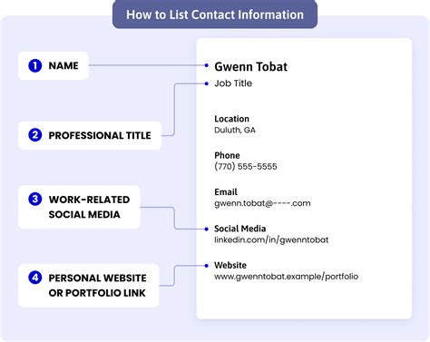 How To List Contact Info On Your Resume Examples