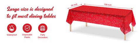Western Party Tablecloth Paisley Table Cover Bandana