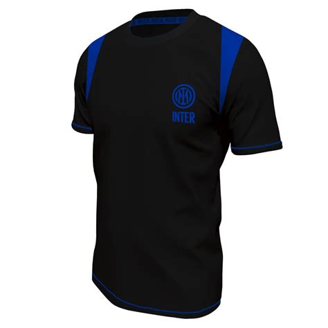 T Shirt Maglia Uomo Girocollo 100 Cotone Ufficiale Inter Nera Intimorosa