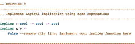 Solved Exercise C Implement Logical Implication Using Case
