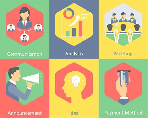 Premium Vector A Set Of 6 Business Icons As Communication Analysis