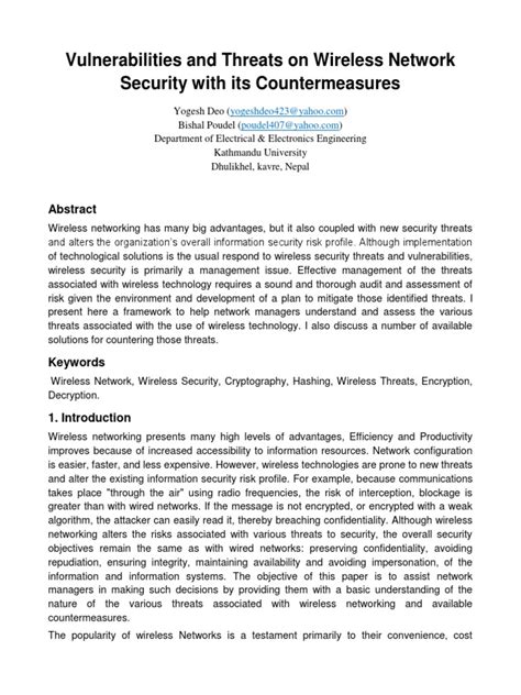 Security Issues Pdf Wireless Lan Computer Network