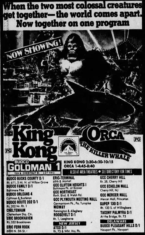 King Kong 1976 Orca The Killer Whale 1977