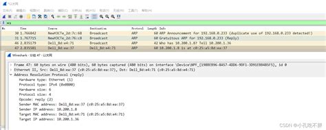 wireshark抓包分析（arp tcp dns ） arp抓包 csdn博客