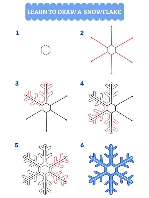 How To Draw A Snowflake Learn How To Draw How To Draw A Snowflake Learn How To Draw