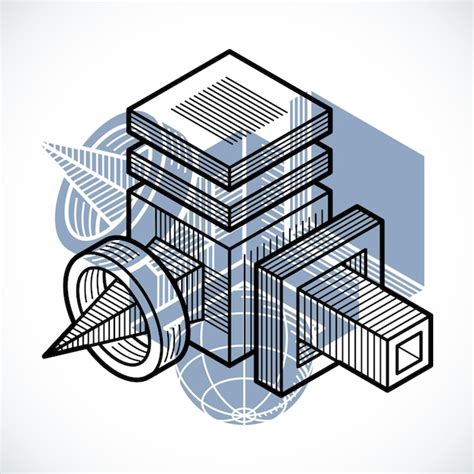 Premium Vector 3d Engineering Vector Abstract Shape Made Using Cubes And Geometric Forms