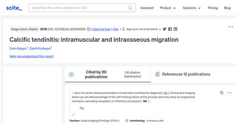 Calcific Tendinitis Intramuscular And Intraosseous Migration [scite Report]