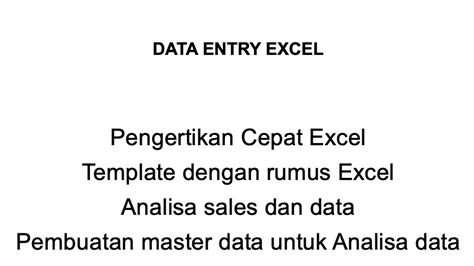 Data Entry Excel Penghitungan Data Cepat Dengan Volume Besar