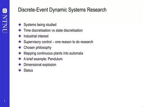 Ppt Discrete Event Dynamic Systems Research Powerpoint Presentation