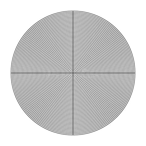 Polar Coordinate Circular Grid Isolated On White Background 360