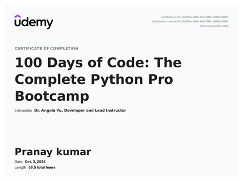 100daysofcode Python Bootcamp Careergrowth Pranay Celumula