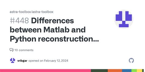 Differences Between Matlab And Python Reconstructions Using ASTRA Toolbox Issue Astra