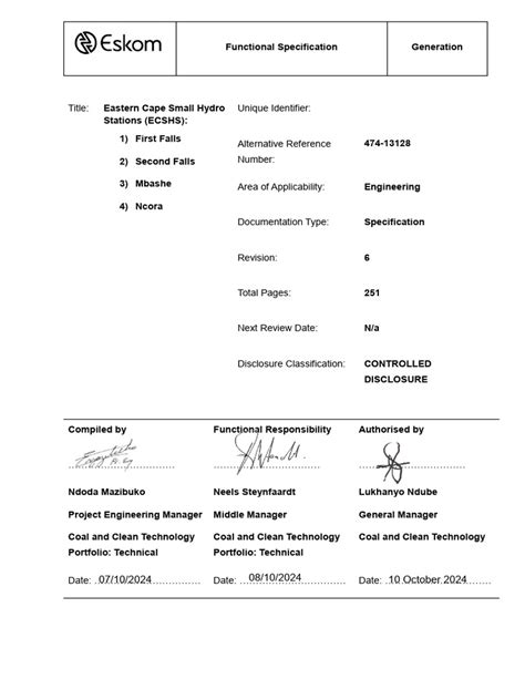 Annexure K Sow Functional Specification Epc Rev 6 Eastern Cape