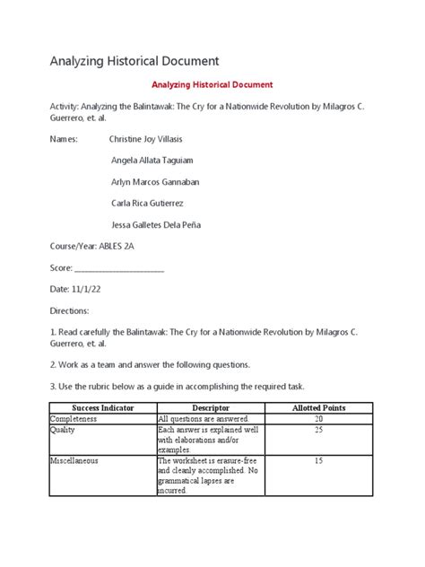 Analyzing Historical Document Pdf
