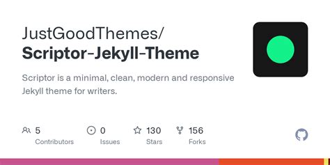Github Justgoodthemesscriptor Jekyll Theme Scriptor Is A Minimal Clean Modern And
