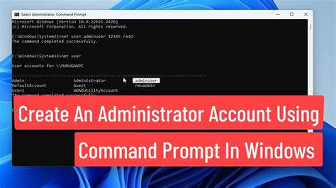 Create An Administrator Account Using Command Prompt In Windows 11 10