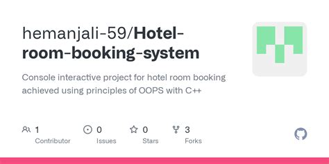GitHub Hemanjali Hotel Room Booking System Console Interactive Project For Hotel Room
