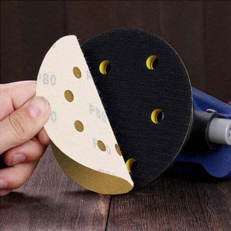 Discos De Lija Con Velcro De 125 Mm Y 8 Orificios 100 Unidades Grano