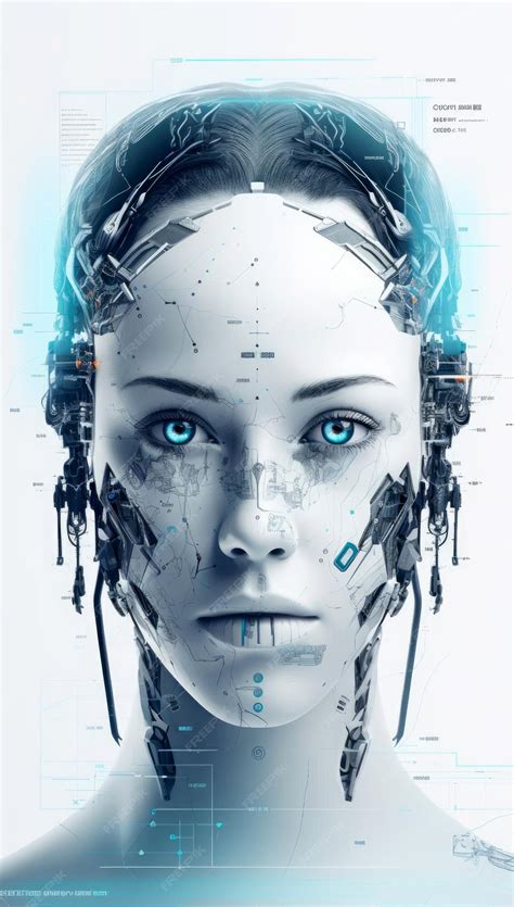 Premium Photo Ui Interface For Woman Face A Sci Fi Cyborg Woman With