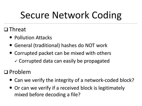 Ppt Secure Network Coding And Its Application Powerpoint Presentation