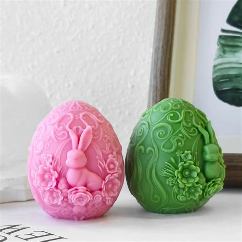 Силиконовая форма для свечей Пасхальный кролик и яйцо | AliExpress