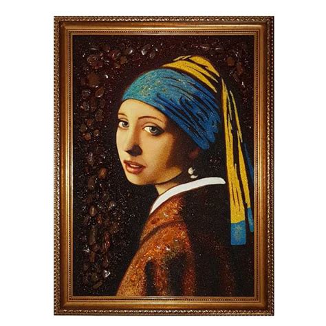 Amber Shop Картина з бурштину Дівчина з перловою сережкою Яна Вермеєра Ціна купити Картина з