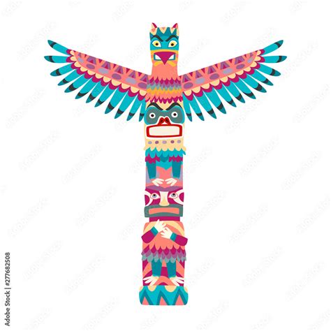 Photography Poster Totem Poles Vector Illustration Wall Art Ukposters