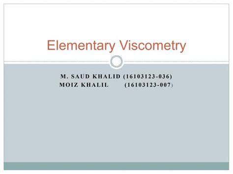 Viscometer Pptx Viscometer Pptx