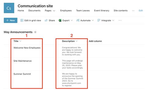 How To Connect The Shortpoint Alert Design Element To A Sharepoint List Shortpoint Support